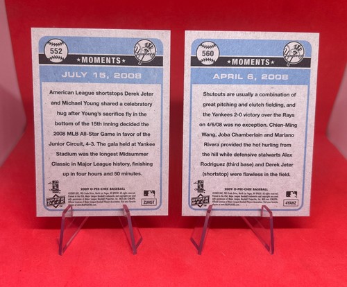 2009 O-Pee-Chee - Moments - Derek Jeter Rodriguez Lot Of 2 Cards - #552 ...