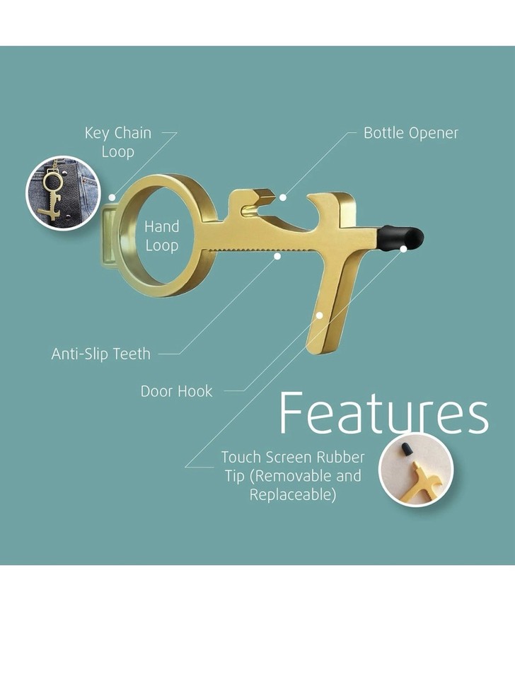 No Touch Door Opener, Touchless Keychain Tool, Contactless Door Opener ...