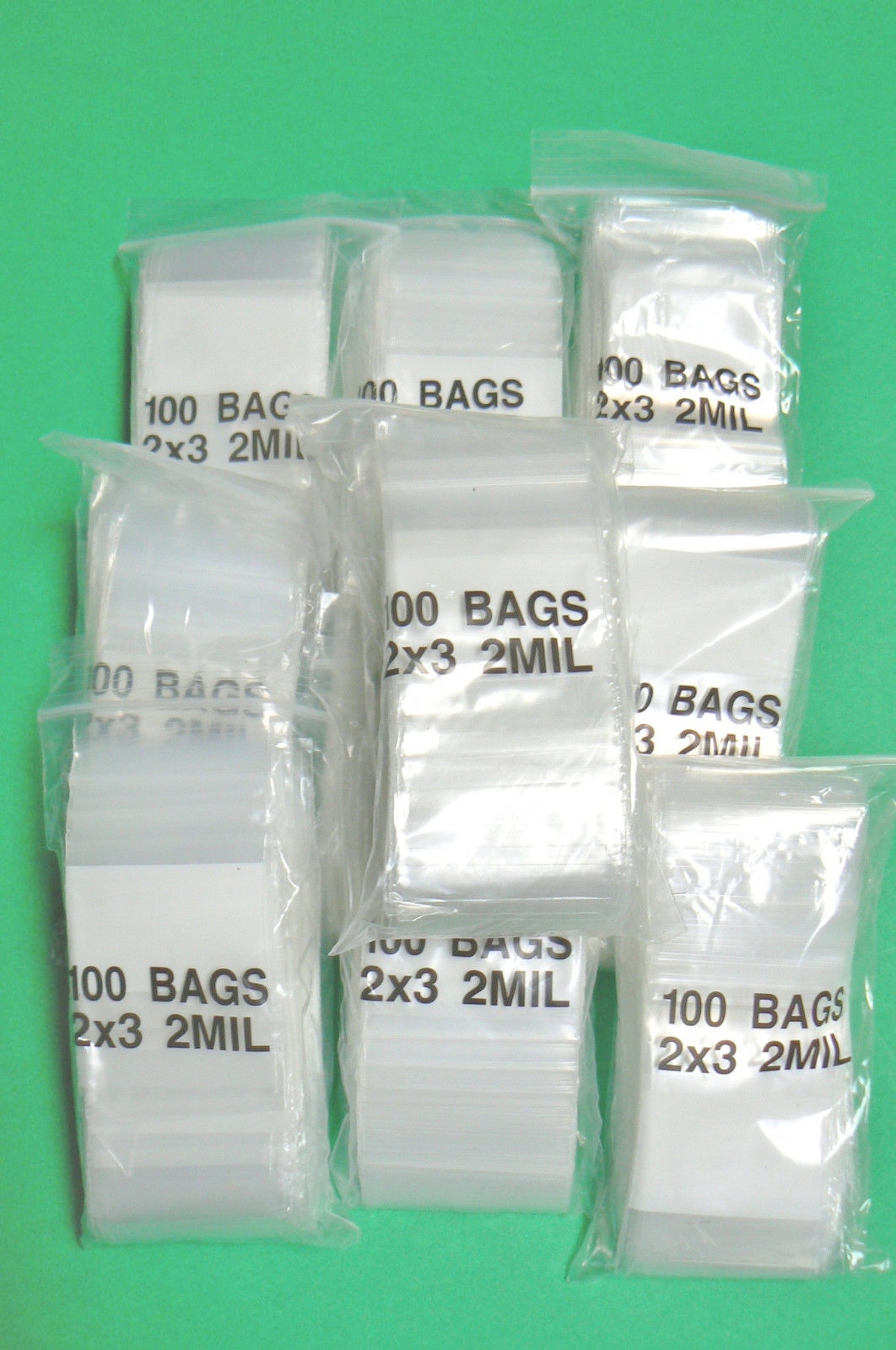 2000 WHITE BLOCK Bags 2x3 2mil Writeable Reclosable 2" x 3" Small Poly ...