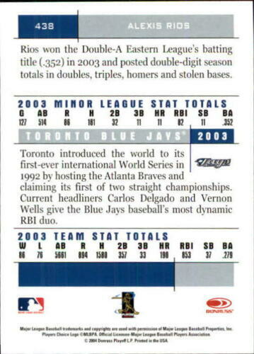 2004 Donruss Team Heroes #438 Alexis Rios Toronto Blue Jays | eBay