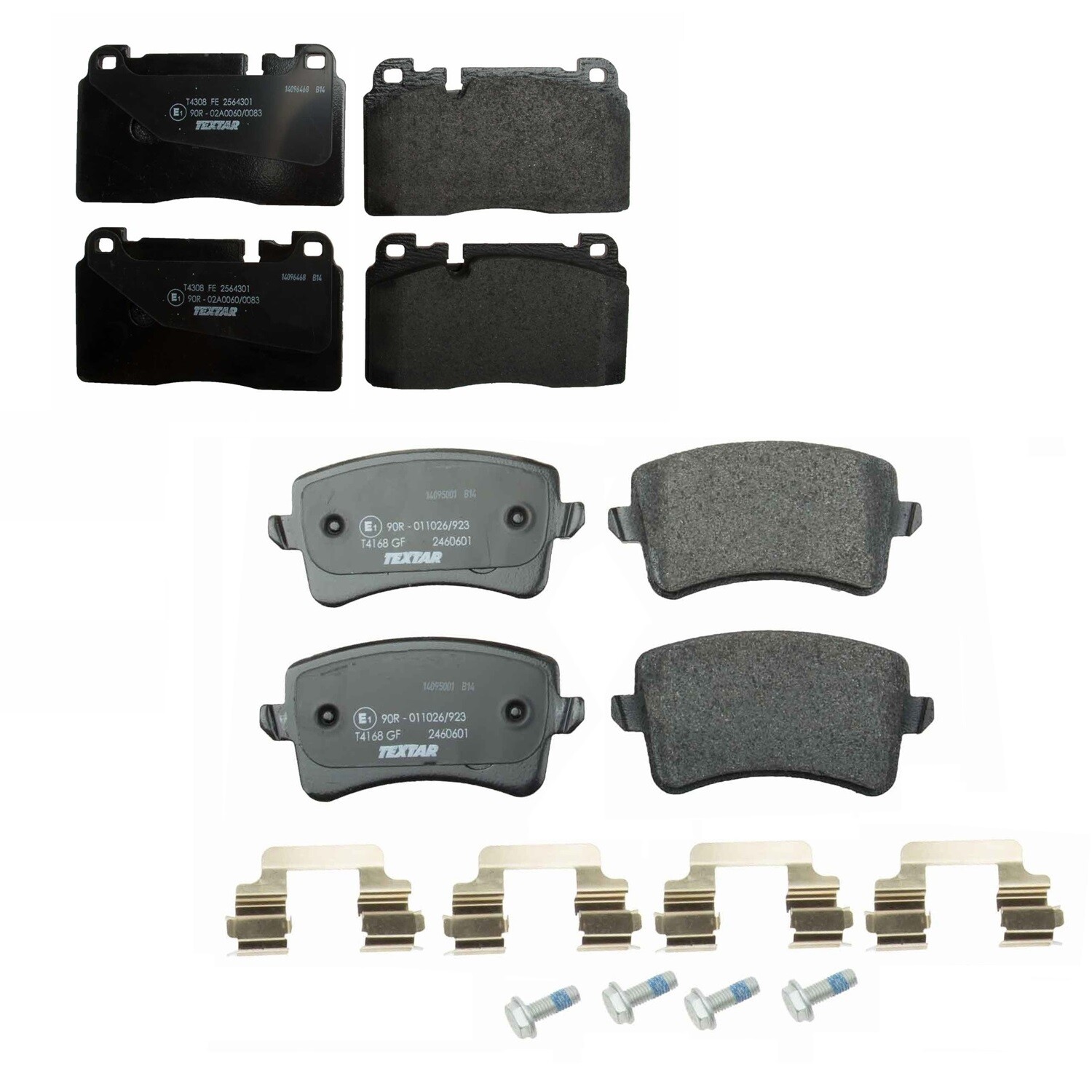 Textar Front and Rear Brake Pads Set Kit For Audi Q5 330mm Rear Disc ...