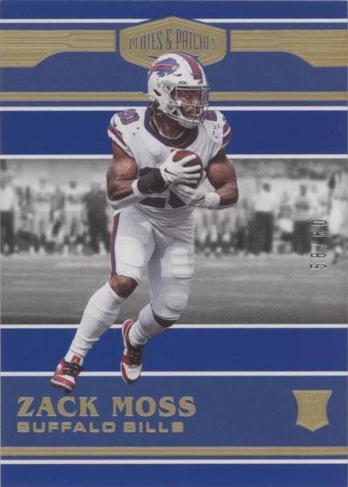 2020 Panini Plates & Patches - Rookies Zack Moss #190 Blue /60 (RC) for ...