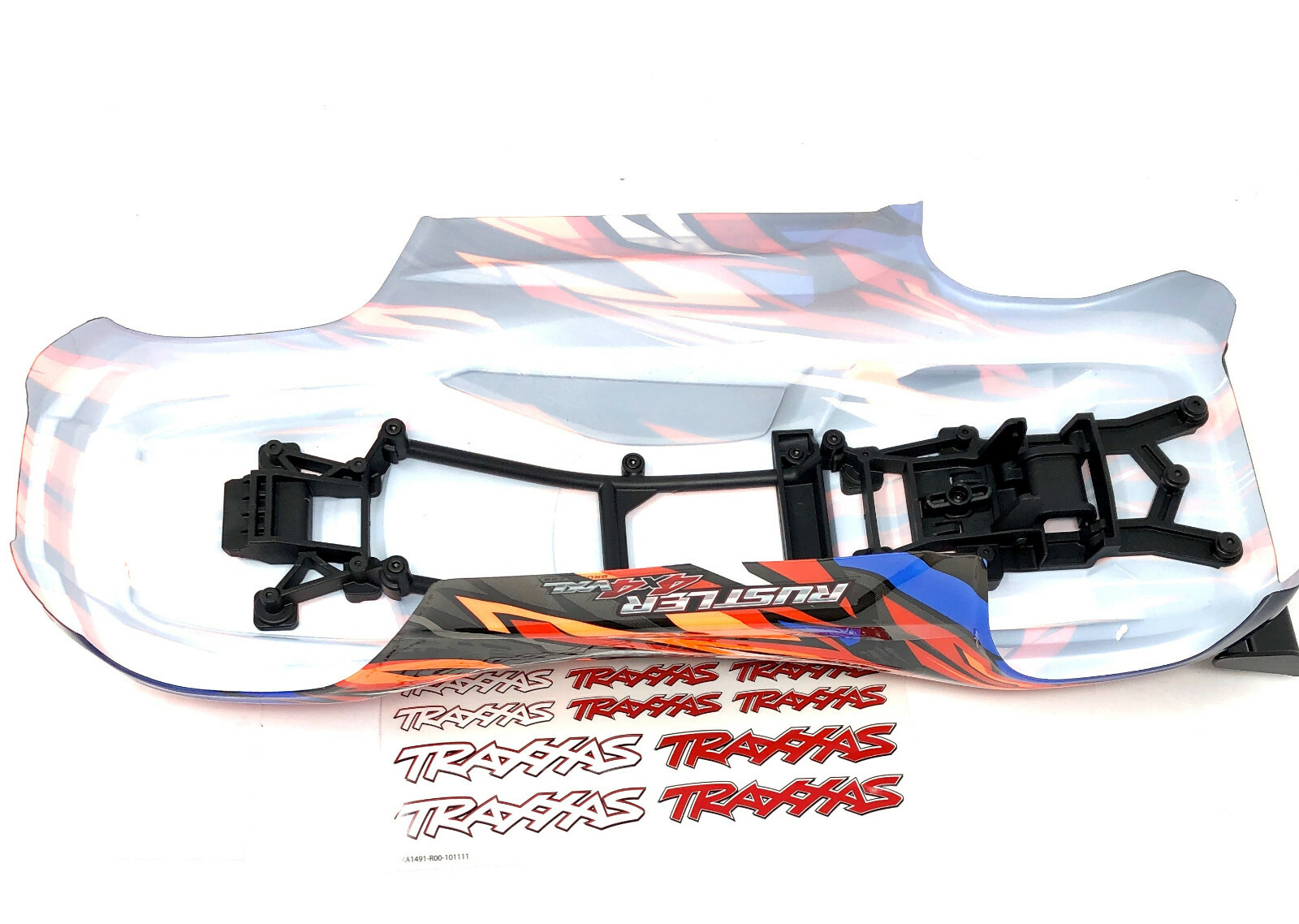 Fits Traxxas RUSTLER 4x4 67076-4 - BODY Shell (ORANGE, blue red Shell ...