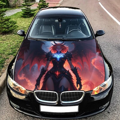 Devil Girl Car Hood Wrap Decal Vinyl Sticker Evil Full Color Graphic ...