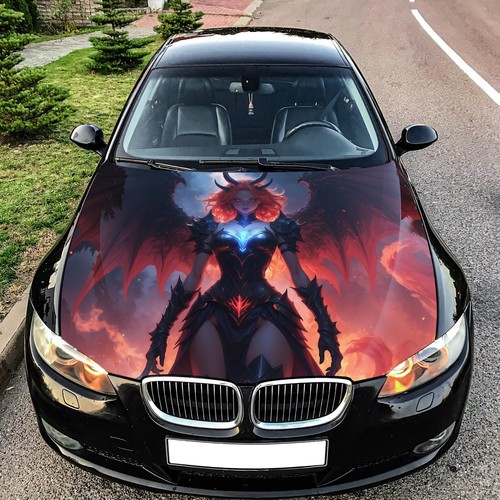 Devil Girl Car Hood Wrap Decal Vinyl Sticker Evil Full Color Graphic ...