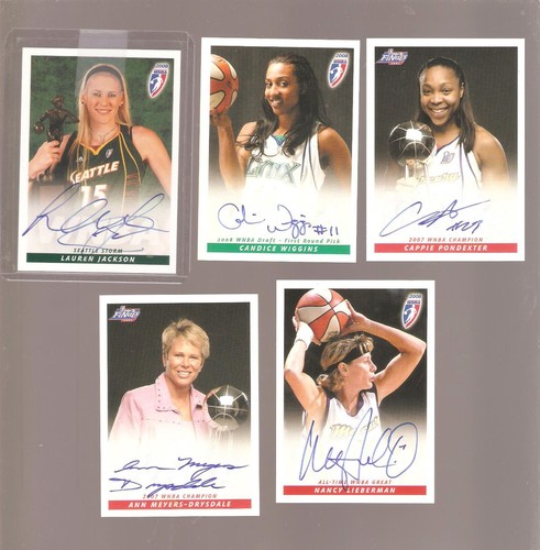 2008 wnba autographs 23 diff,,lauren jackson,cappie pondexter,lieberman ...