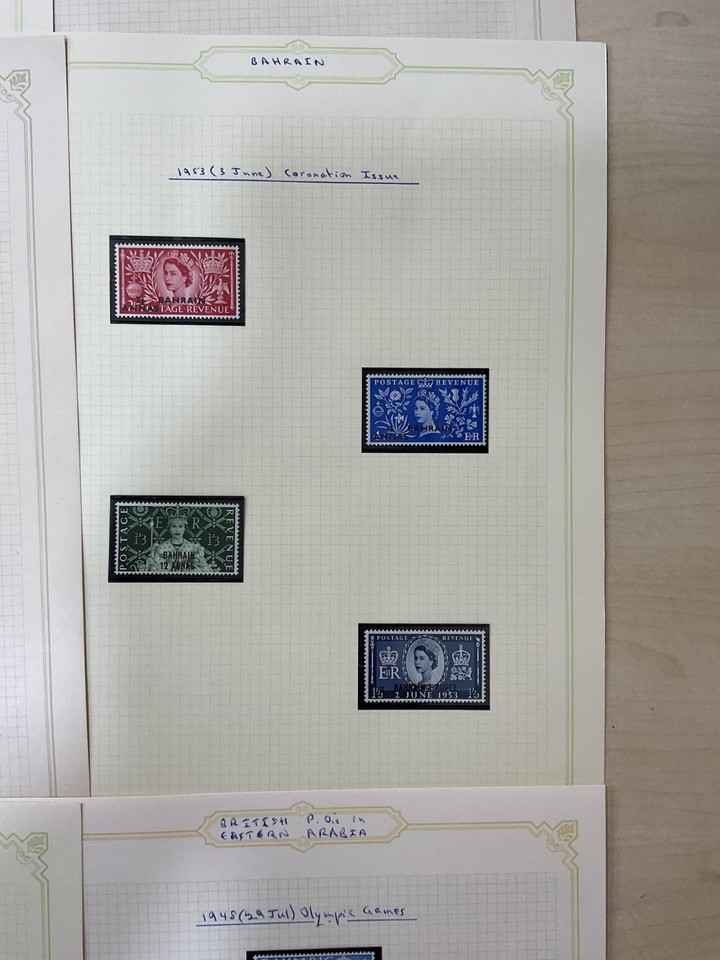 British post offices abroad stamps. Commonwealth. M/U. Vintage. Leaves ...