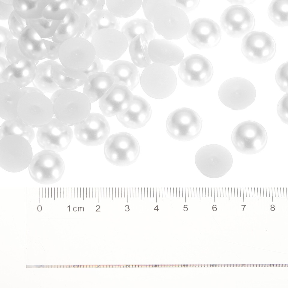 300pcs Flatback Pearls 14mm ABS Plastic Half Round Dome Pearls, White ...
