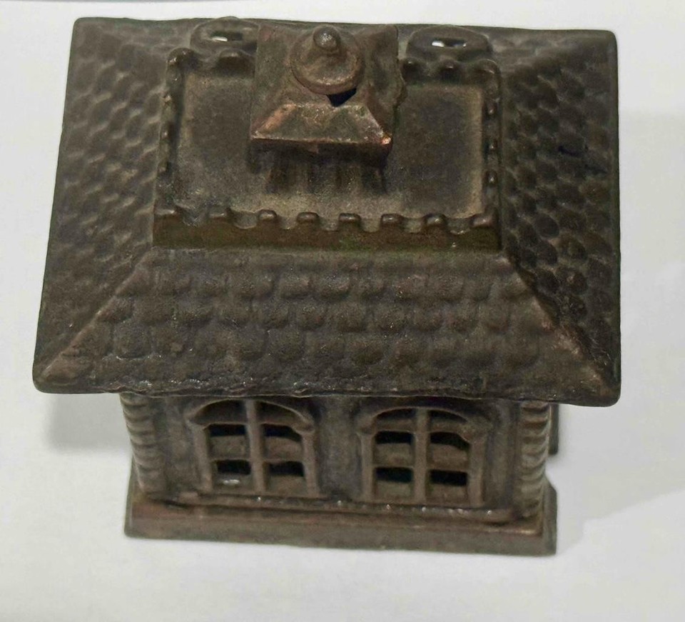 KENTON MFG. Co. Vintage Cast Iron STATE BANK Still Coin Bank Excellent ...