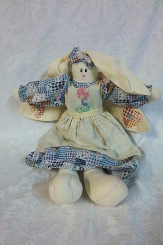 Anco 19" Folk Art Rag Rabbit Plush Soft Toy Stuffed Animal | eBay