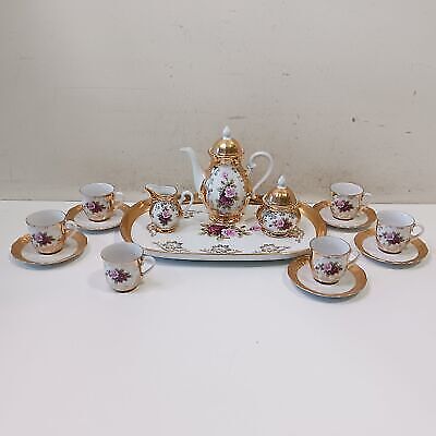 Vintage Bundle Of 15 HK Bavarian Handarbelt 22k Gold Plated Tea Set | eBay