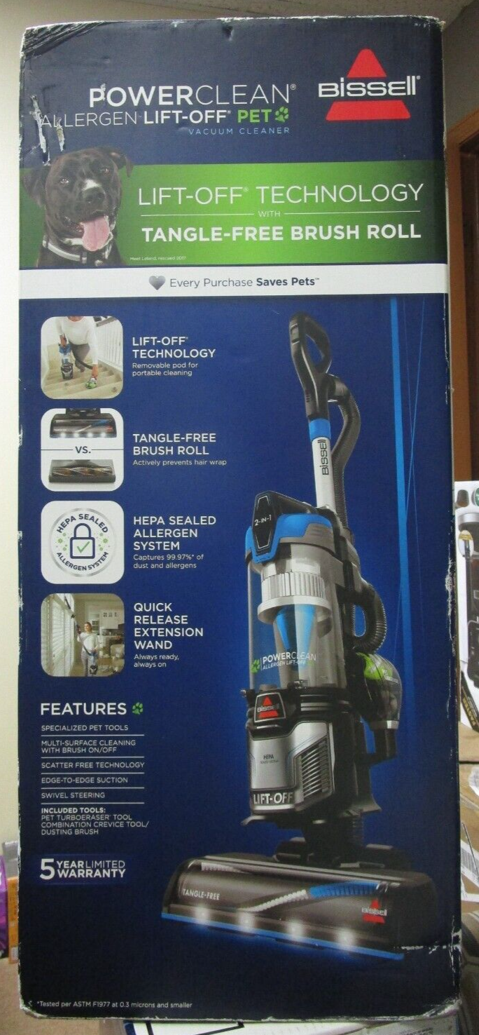 Bissell POWERCLEAN Allergen LIFT-OFF PET Upright Vacuum Cleaner #3399 ...