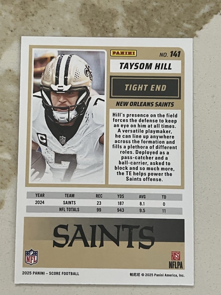 Taysom Hill New Orleans Saints 2025 Score Lava Parallel SN799 #141 | eBay