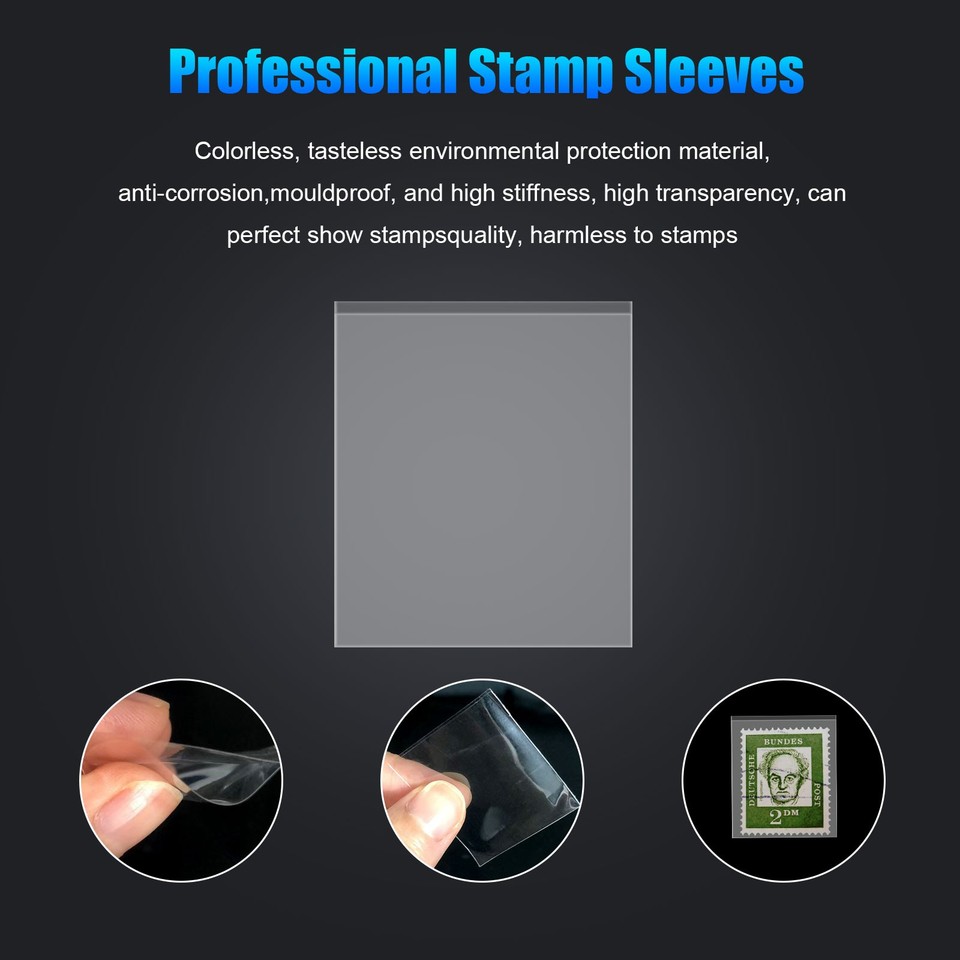 Stamp Sleeves 8 Different Size Professional Stamp Protector 800 Pieces ...