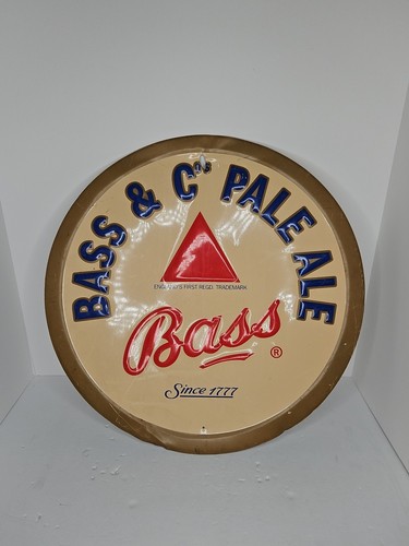 Vintage Bass & Co’s Pale Ale Beer Tray Metal 19” Round Red Triangle ...
