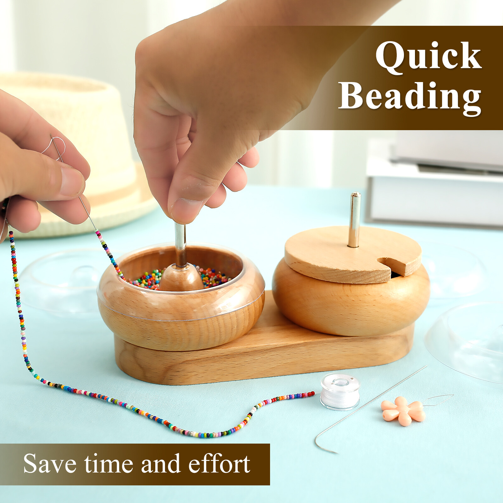 Jewellery Making Seed Beading Stringing Spinner Bowl DIY Bracelet Craft ...