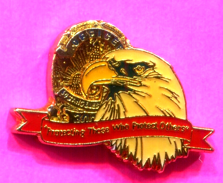 LAPD MINI SHIELD PIN AMERICAN EAGLE PIN PROTECTING THOSE WHO PROTECT ...