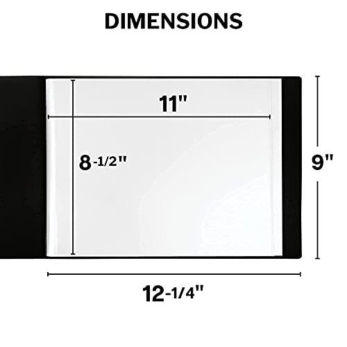 Dunwell Landscape Binder with Sleeves - (8.5x11), 24-Pocket Horizontal ...