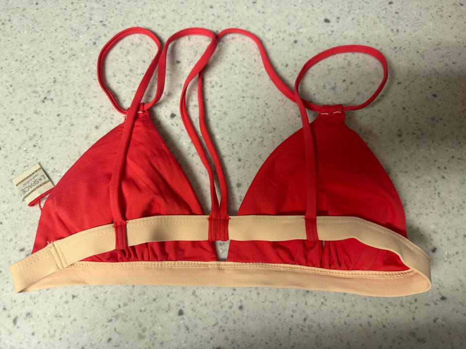 NEW two tone pink L SPACE swimsuit bikini top size small | eBay