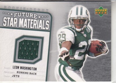 LEON WASHINGTON 2006 UD Rookie Debut Future Star Materials Silver # ...