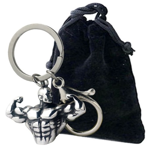 New Gym Strongman Keychain Key Fob Metal Alloy Ring for Strong Man ...