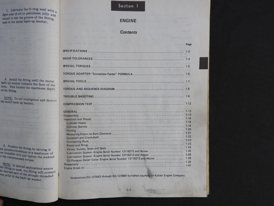 GENUINE CUB CADET 582 682 782 982 TRACTOR KOHLER 2-CYLINDER ENGINE ...