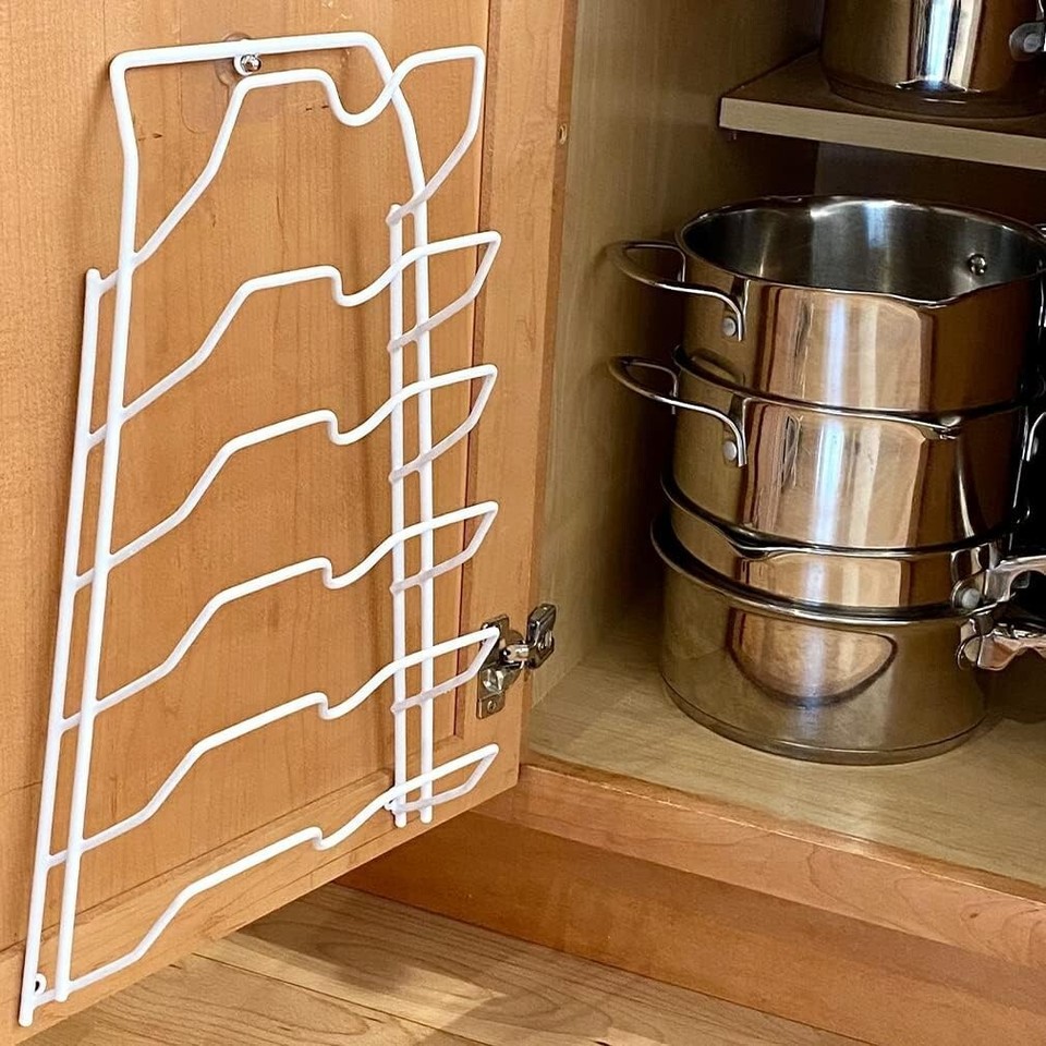 Kitchen Storage Cabinet Pot Lid Rack Cover Holder Organizer Pantry ...