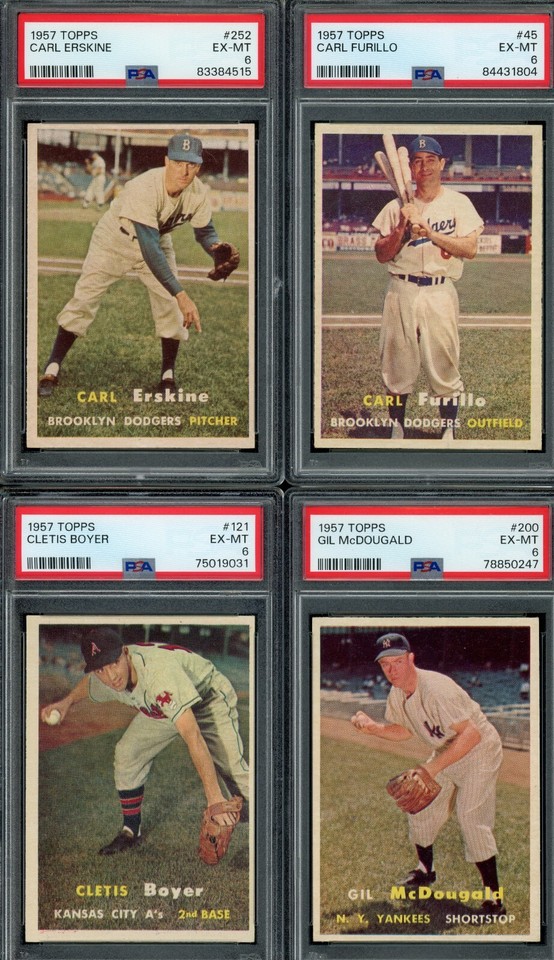 1957 Topps Complete Set EXMT (104 PSA GRADED - 80% FRESH SLABS - TOP ...