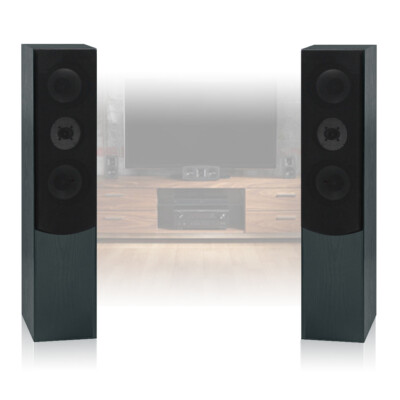 Fenton SHFT60B Tower Speaker Pair - Black Floor Standing HiFi System ...