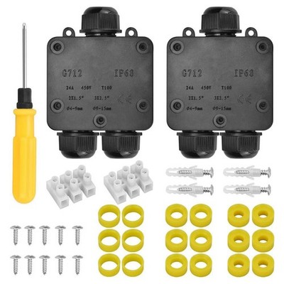 Box IP68 Outdoor Gland Electrical Box with 3 Cable Connector for 4-15 ...