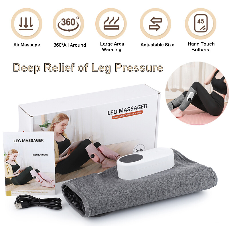 3 Modes Leg Massager Cordless Calf Air Compression Massager W/ Heat ...