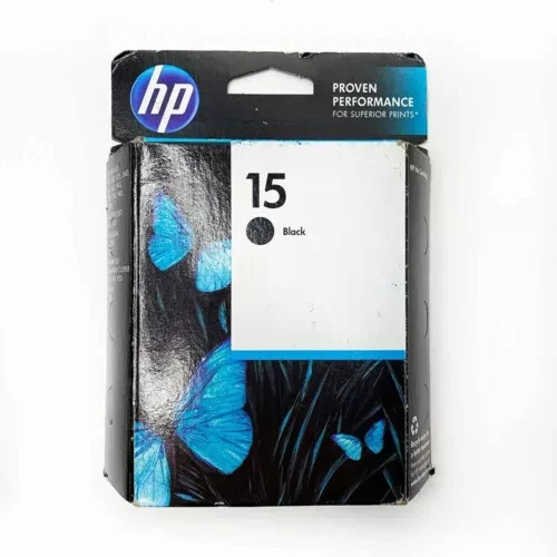 New ! HP 15 Black Standard Yield Ink Cartridge, print up to 500 pages ...