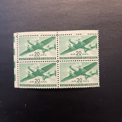 Us Stamp Scott # C29 US Block Of 4 - Twin Motored Transport Plane 1944 ...