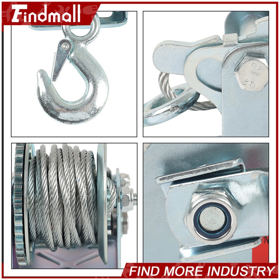 Findmall 600lbs Heavy Duty Hand Winch Steel Cable Crank Gear For Boat ...