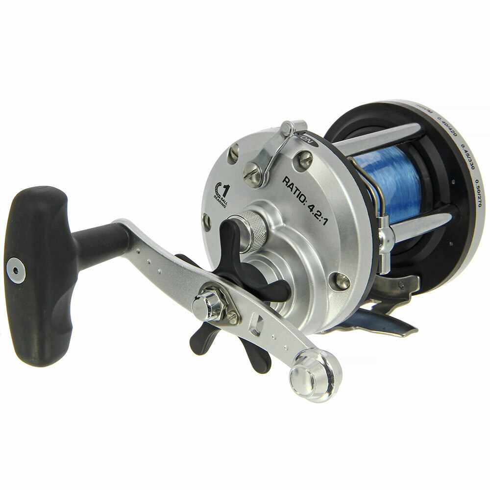 2 x BOAT SEA FISHING MULTIPLIER REELS LOADED WITH 20lb BLUE SEA LINE ...
