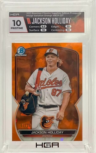 2023 Bowman Chrome Sapphire JACKSON HOLLIDAY Orange Variation /75 HGA10 ...