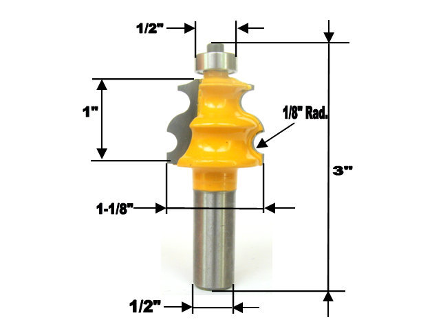 1 pc 1/2" Shank Architectural Specialty Molding H Router Bit sct-888 | eBay