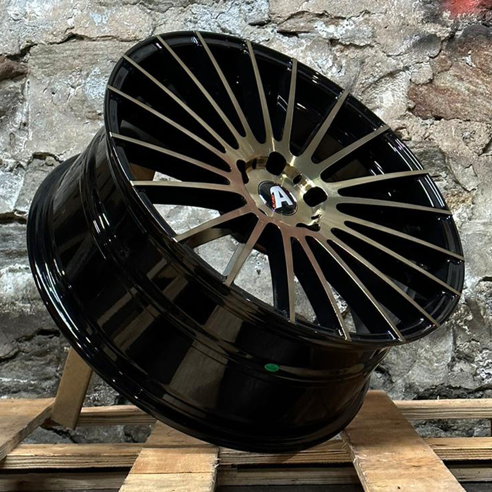 20x8.5 Wheels 20" 5x120 +35 Gloss Black/Machined/Bronze Tint 4 Rims for ...