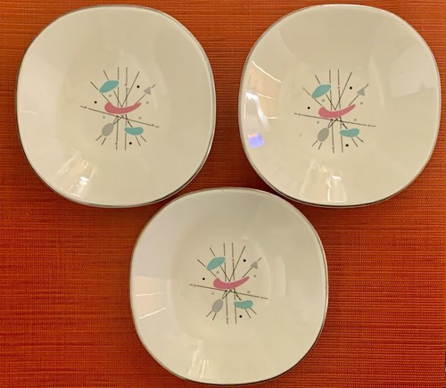 Mid Century Edwin Knowles MOBILE Pattern 5-7/8” FRUIT DESSERT BOWL Set ...
