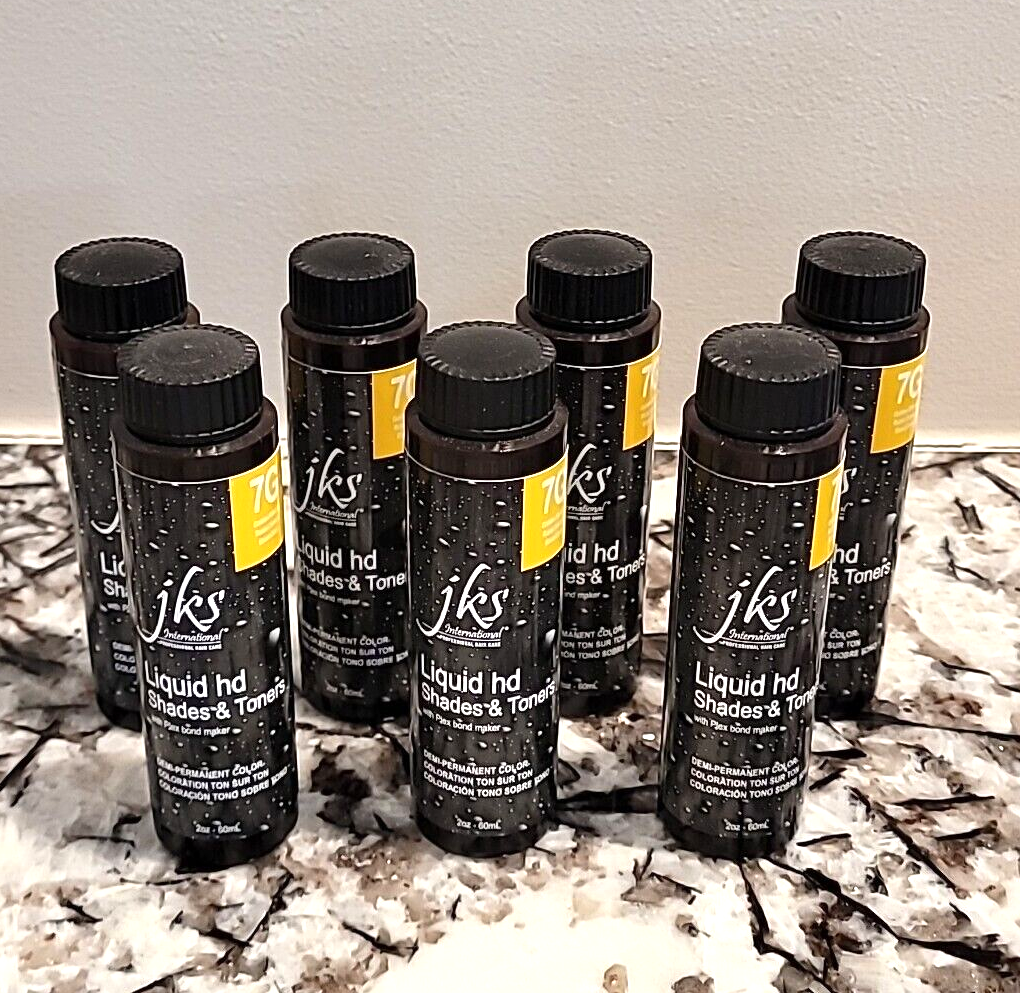 LOT OF 7 - JKS Liquid HD Demi Permanent Hair Color 7G - Golden Blonde ...