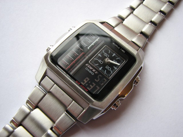 CASIO EFA-124D EDIFICE ACTIVE DIAL WORLD TIME FULL STAINLESS STEEL 100M ...