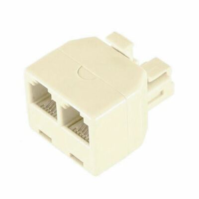 Phone Line 1 to 2 Dual Splitter Wall Jack Converter for ADSL DSL Fax ...