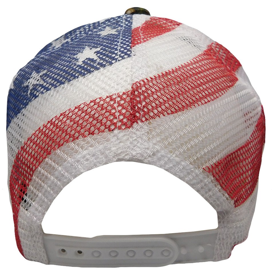 Trump 2024 Save America! Real Tree Camouflage USA Flag Mesh Embroidered ...