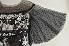 $1095 NEW Marchesa Notte Sheer Sleeve Gold Embroidered Gown Black Dress ...