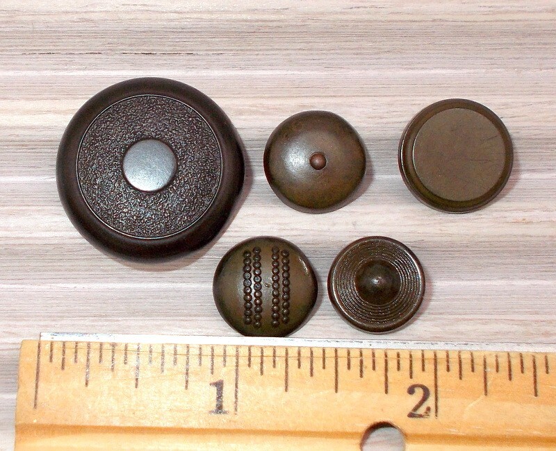 Civil War Era Goodyear Hard Rubber Buttons Bullseye Target Pin Shank ...