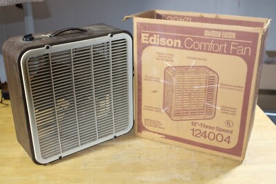 Vintage McGraw Edison Box Fan Dirty & Dusty Tested, Works 12" 124004 3 ...