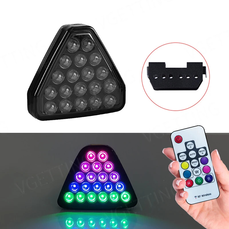 1x Black Red RGB Strobe F1 Style Pilot Light Triangle Rear Brake ...
