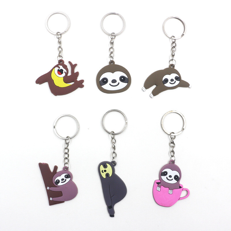 Cute Cartoon Animal Sloth Keychain Key Ring Holder Bag Handbag Pendant ...