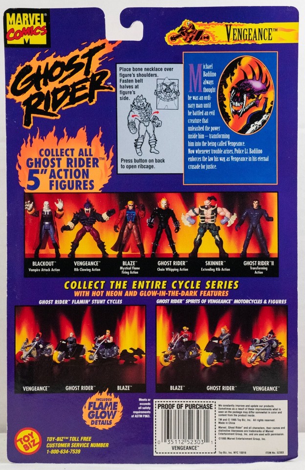 Vengeance Action Figure Ghost Rider Comic Rib Clawing Marvel Toy Biz ...