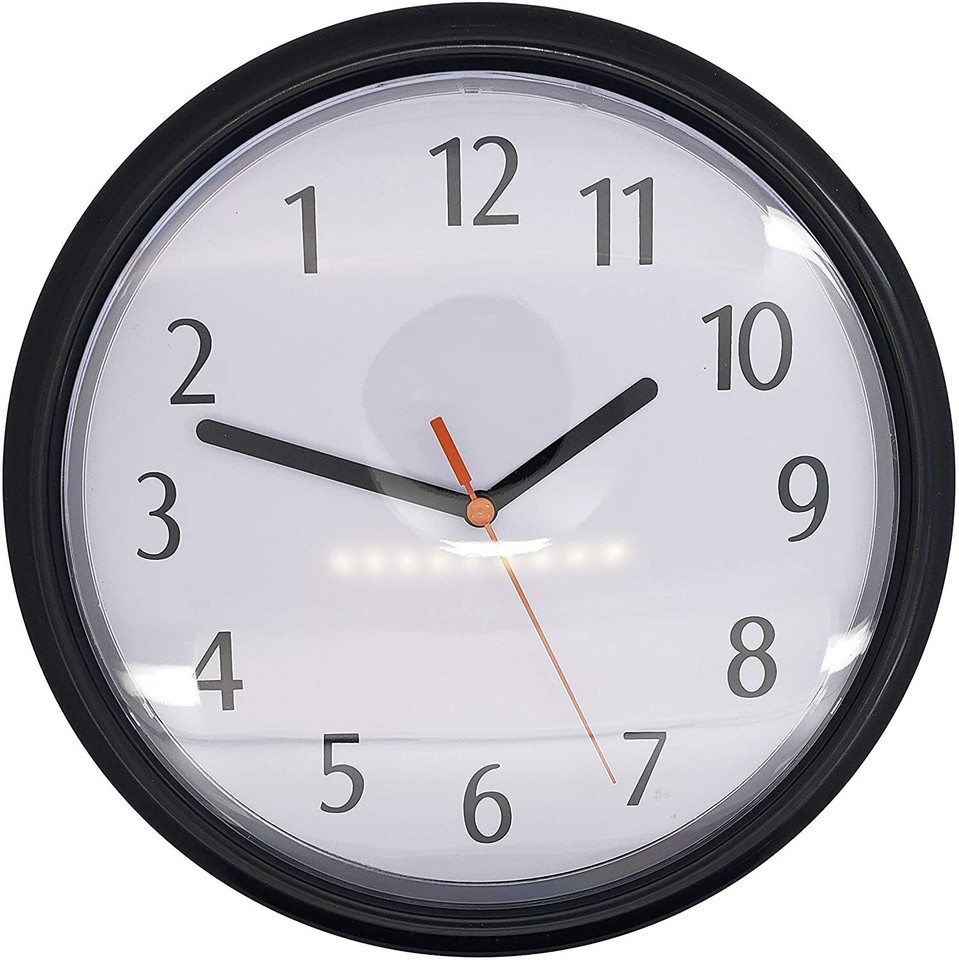 Backwards Wall Clock 9" Reverse Counter Clockwise Time - Gag Joke Prank ...